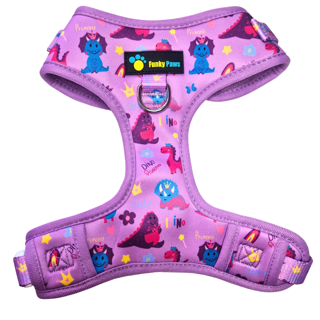 Adjustable Harness - Dino Princess – Funky Paws Co