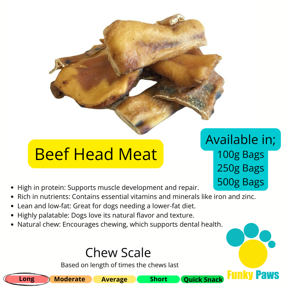 Beef Head Meat (100g, 250g, 500g, 1kg) – Funky Paws Co