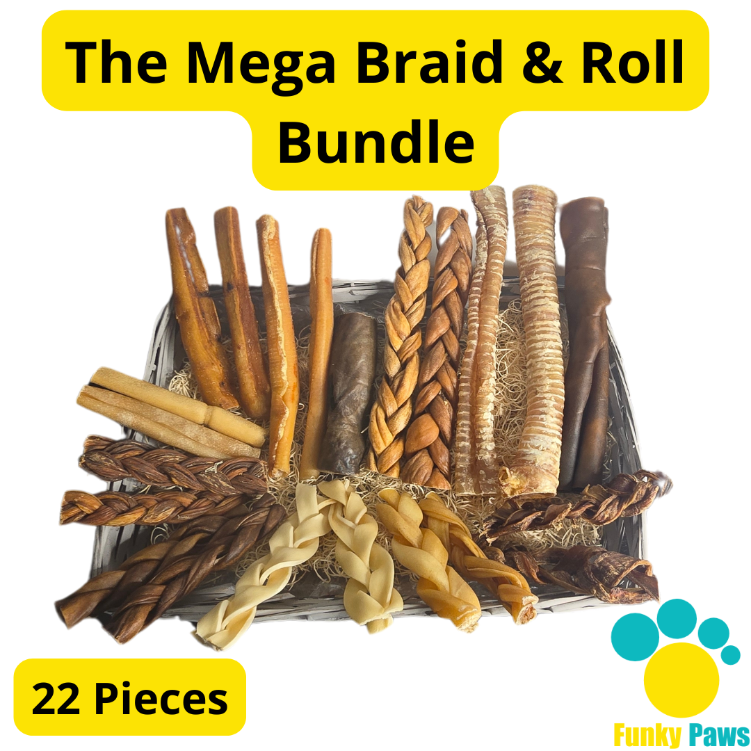 Mega Braid and Roll Bundle | Natural Braided & Rolled Dog Chews UK | F ...